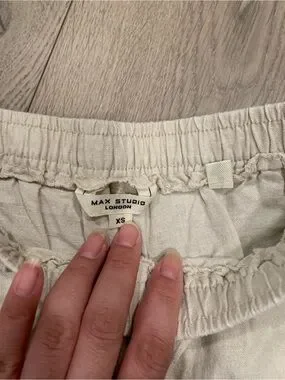Max Studio | Pants & Jumpsuits | Max Studio Cream Elasticwaist Linen ...